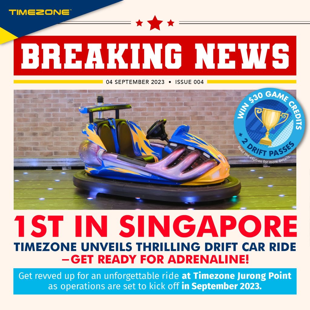 Timezone Jurong Point游戏厅设有全岛首个室内漂移碰碰车！酷炫好玩，一路加速冲到底！ - 🇸🇬新加坡省钱皇后-皇后情报局